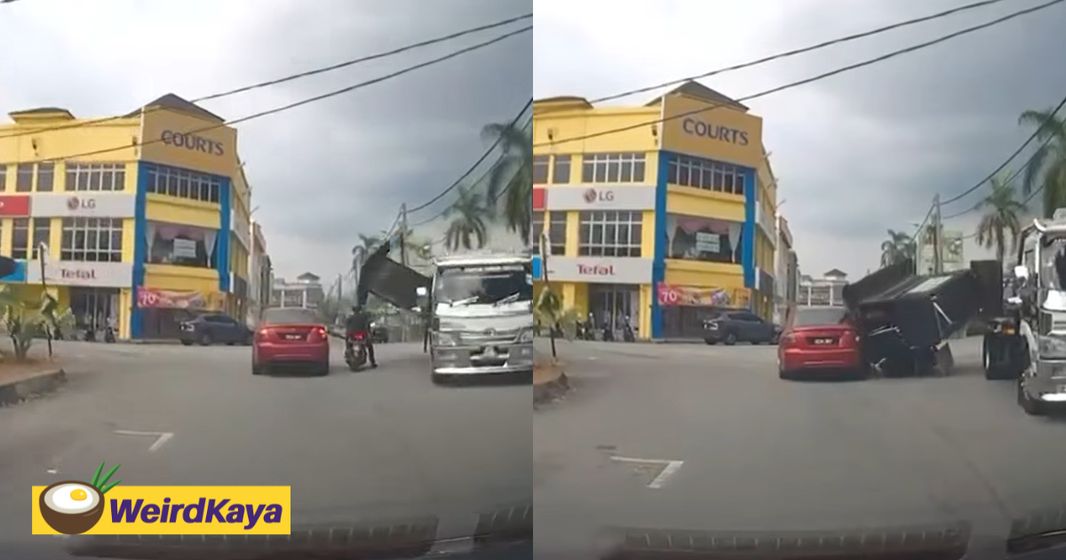 M’sian Firefighter Has Burger Stall Fall Right On Top Of Him, Narrowly ...
